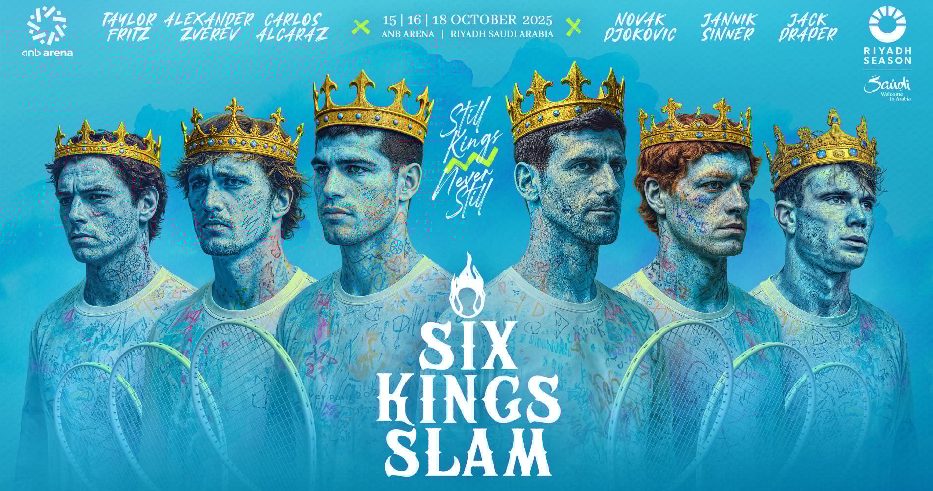 Six Kings Slam 2025: fresh faces alongside Sinner, Alcaraz and Djokovic ...